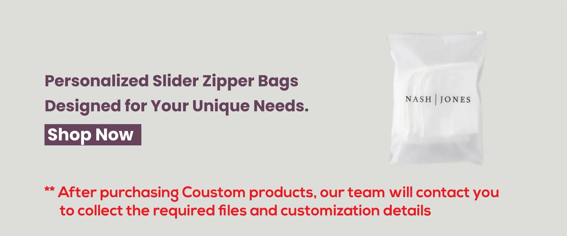 Custom Slider Zipper Lock Bags
